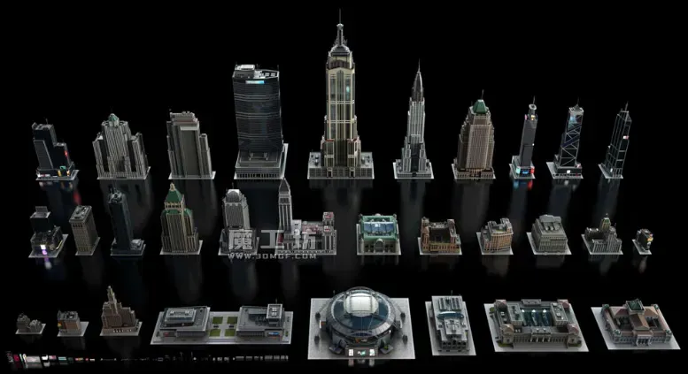 K67_Kitbash_mahattan_曼哈顿 - 魔工坊－C4D资源网站下载，3D创作者的资源宝库